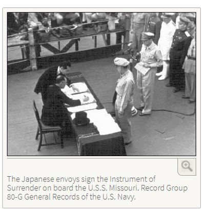 "Japan Surrenders." National Archives, 9 Mar. 2017, www.archives.gov/exhibits/featured-documents ...